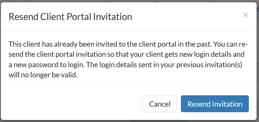 Resend Client Portal Invitation Email Guide