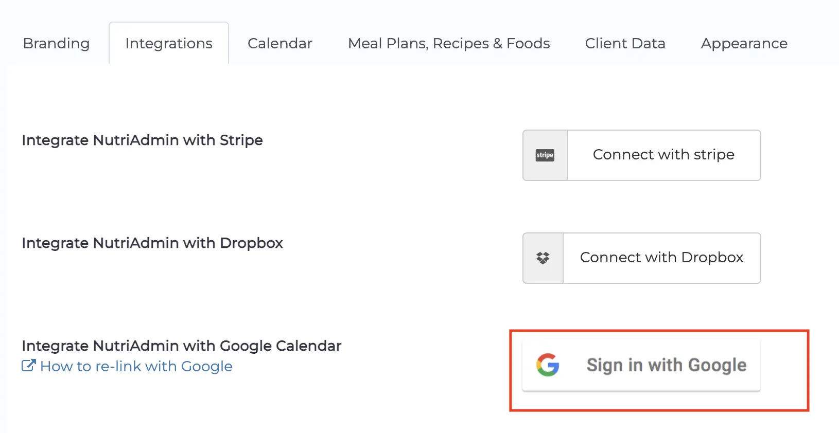Sync Account with Google Calendar
