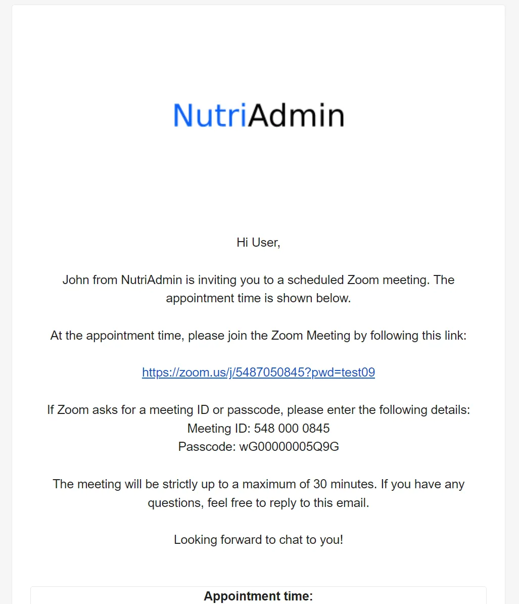 Integrating NutriAdmin with Zoom & Other Apps - Telehealth